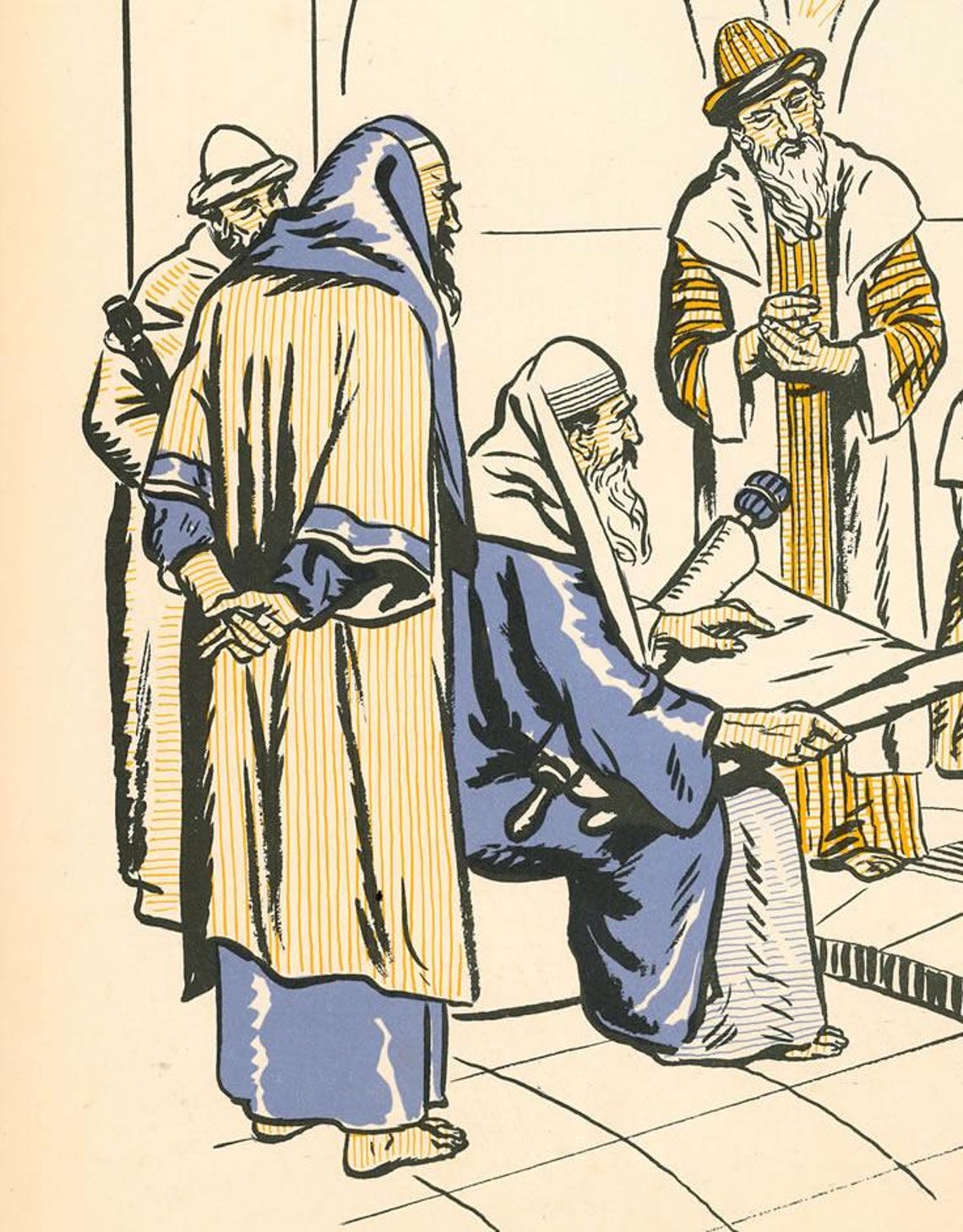 Jesus in the Temple - Vintage Classroom Prints and Charts - Bible ...