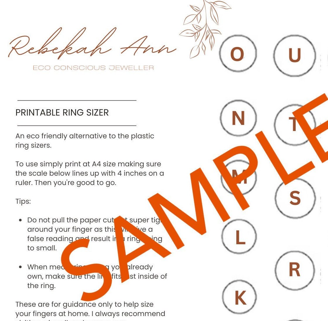 Free Ring Sizer Downloadable Ring Sizer Printable (Download Now) - Etsy