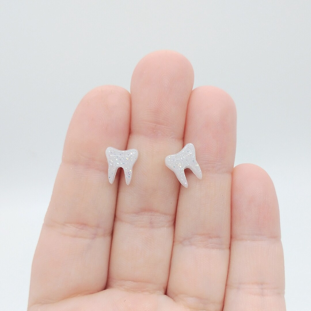 Molar Mini Studs - Diamond Dust Sparkle - Gifts for Dentist, Tooth ...