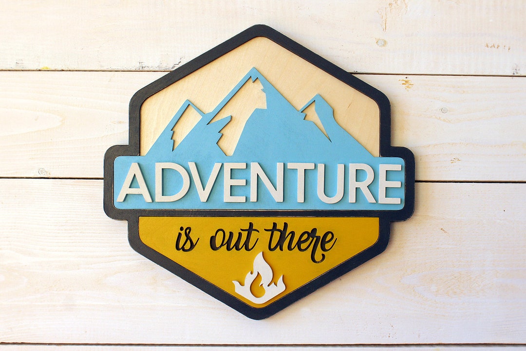 Wooden Sign Adventure is Out There / Mountain Wall Decor / Home Wall ...