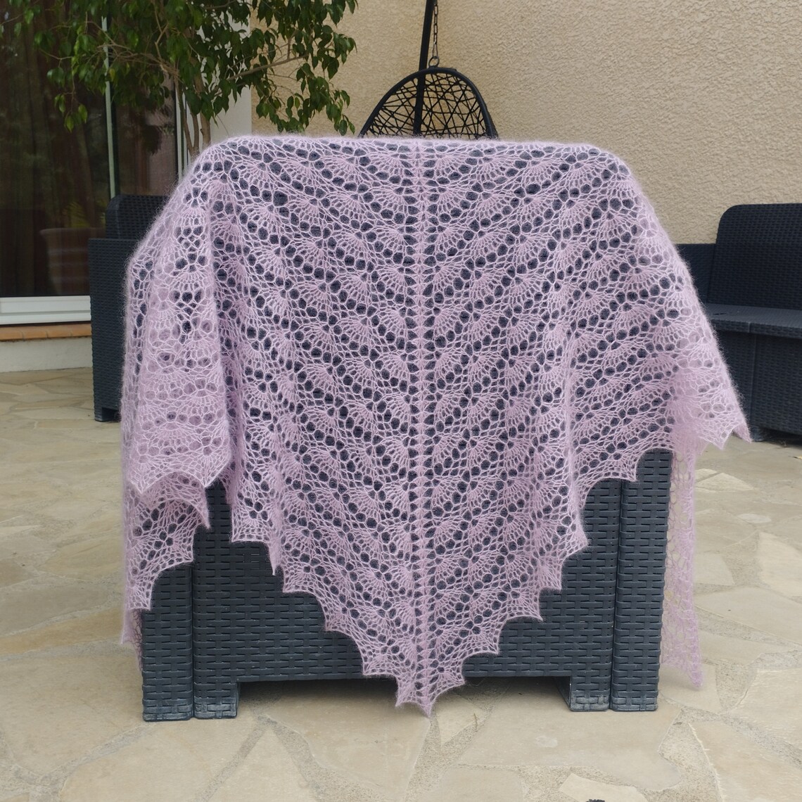 Pink Lilac Shawl, Hand Crocheted in Kid Mohair and Silk Yarn - Etsy