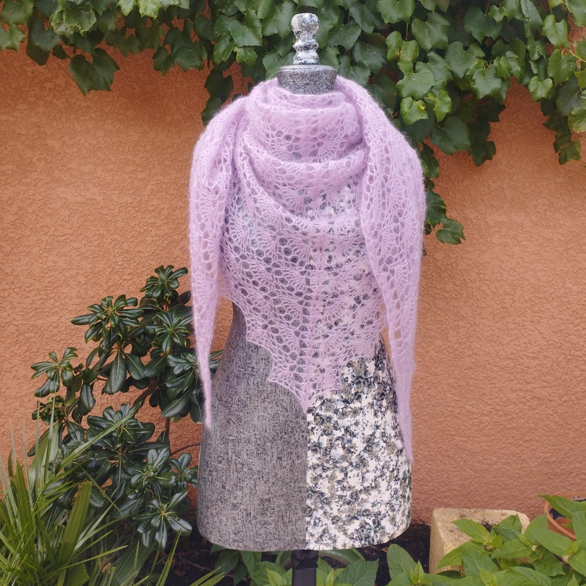 Pink Lilac Shawl, Hand Crocheted in Kid Mohair and Silk Yarn - Etsy