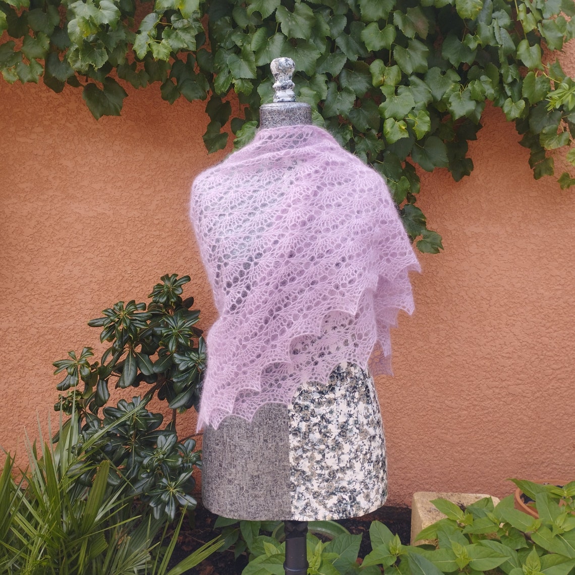 Pink Lilac Shawl, Hand Crocheted in Kid Mohair and Silk Yarn - Etsy