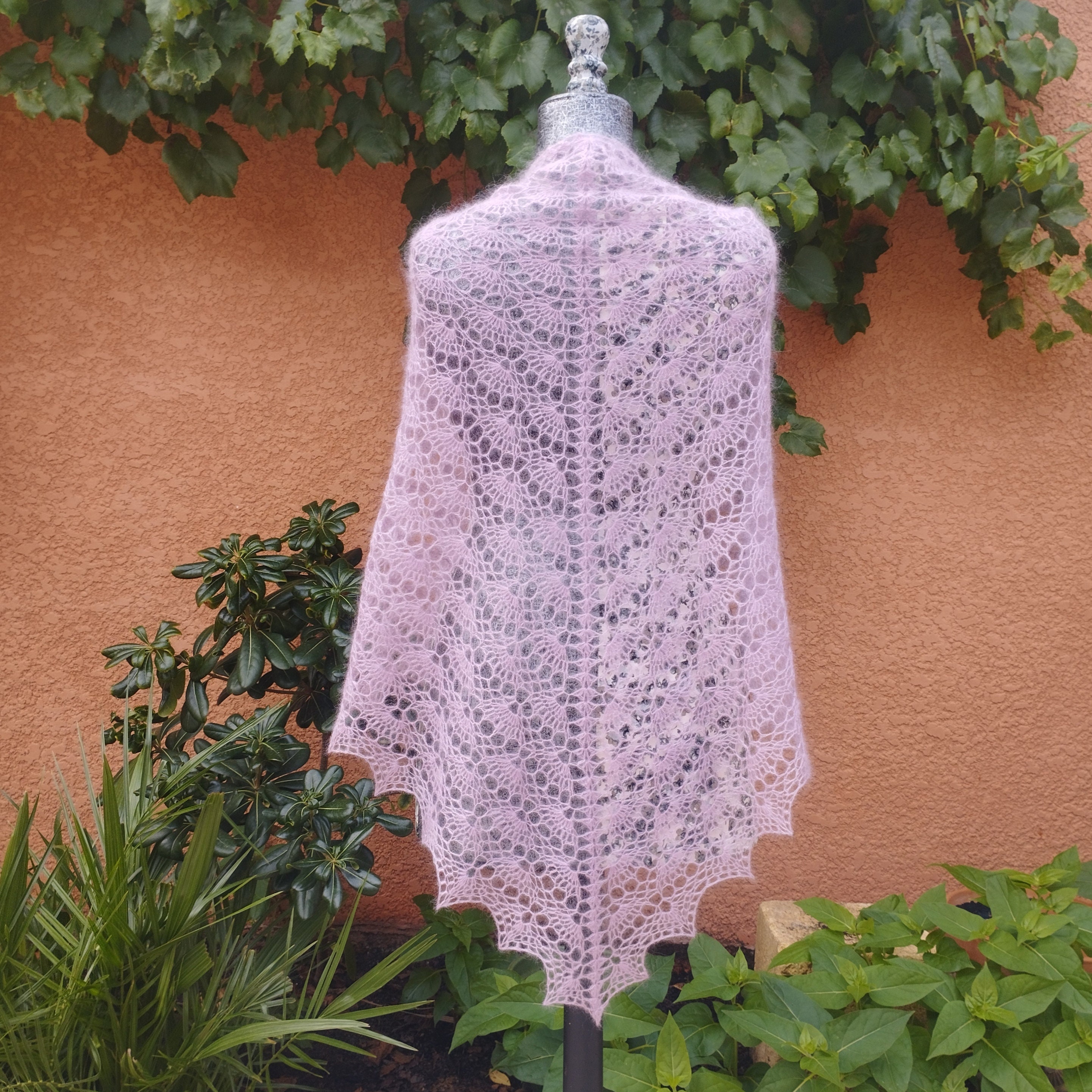 Pink Lilac Shawl, Hand Crocheted in Kid Mohair and Silk Yarn - Etsy