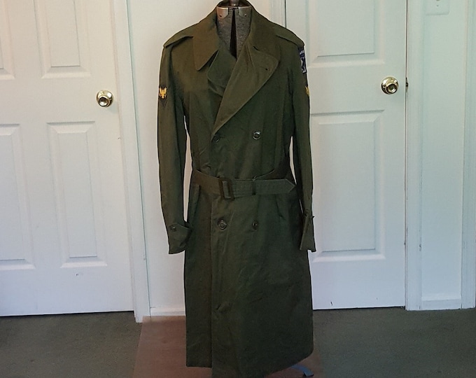 US Army Airborne OG107 Overcoat With Removable Wool Liner, Trench Coat ...