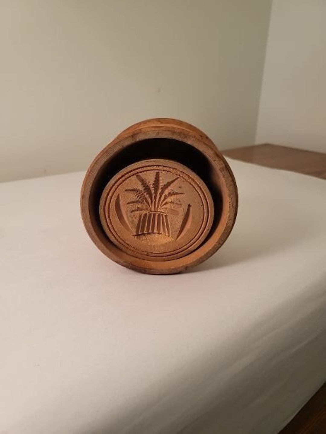 Large Wheat/palm Wooden Butter Mold, Butter Press, Butter Stamp ...