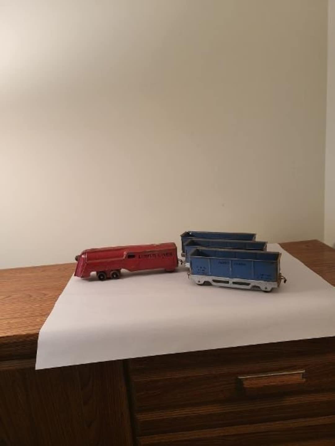 Marx Lumar Lines Train, Engine and 3 Gondola Cars, Pull Toy - Etsy