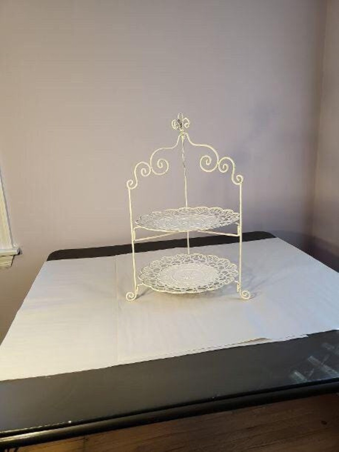 2 Tier French Country Style Cake Stand, Pie Stand, Home Decor, Cottage ...