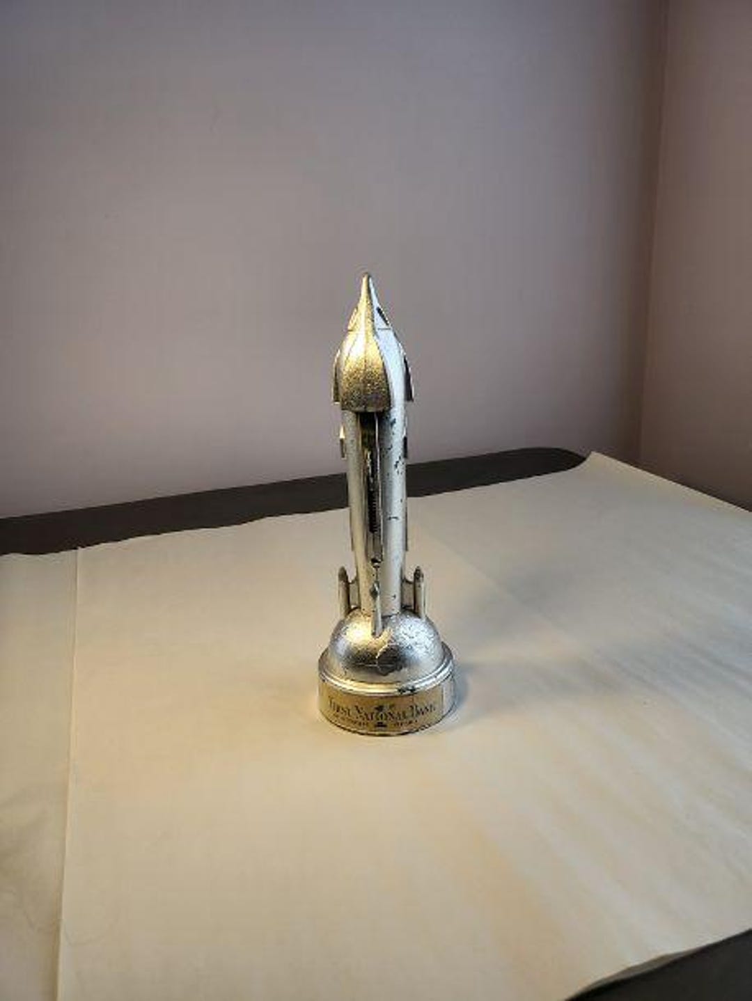 Rocket Mechanical Bank, the Satellite Bank, Coin Bank, Silver Tone - Etsy