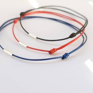 Minimalist String Cord Bracelet With Silver Bead, Gift Idea for Her - Etsy