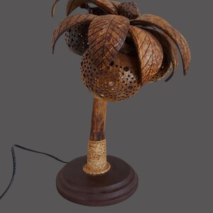 Vintage Coconut Shell Table Lamp Home Decor Unique Novelty - Etsy