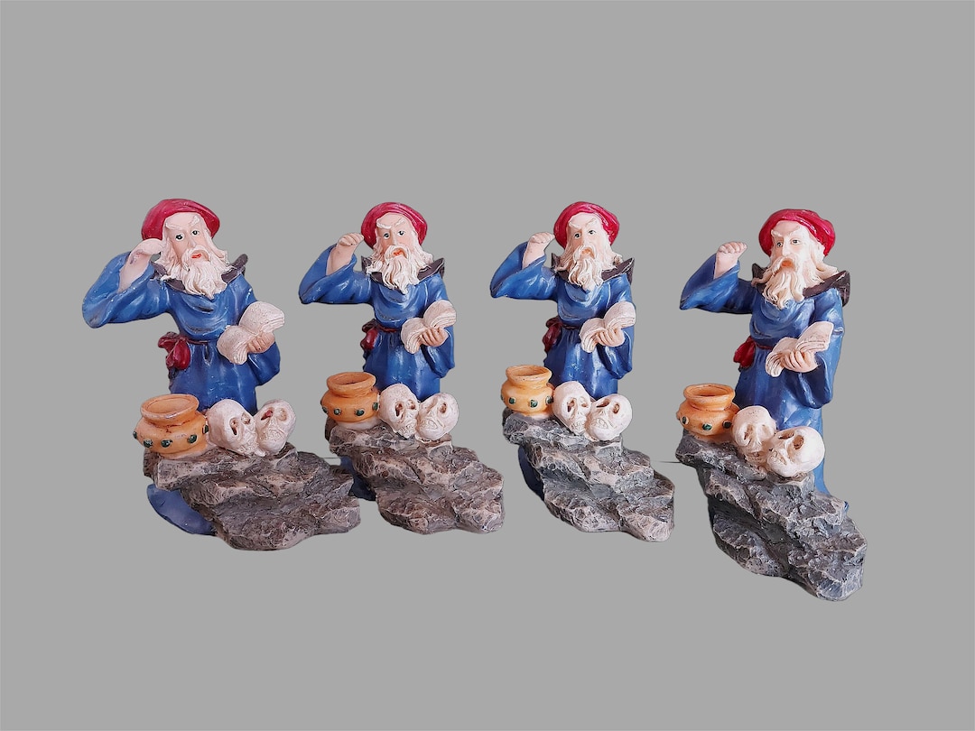 Vintage Merlin the Magician Wizard Figurine With Skulls - Handcrafted ...