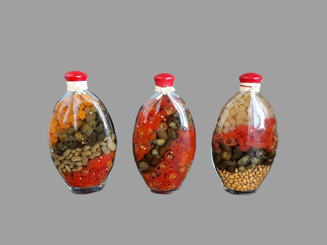 Victorian Inspired Decorative Vegetable Bottles: Gourmet Pickled Gift ...