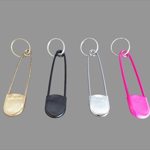 Large Safety Pin Keychain - Vintage Key Holder - Retro Bag Charm - 4 ...