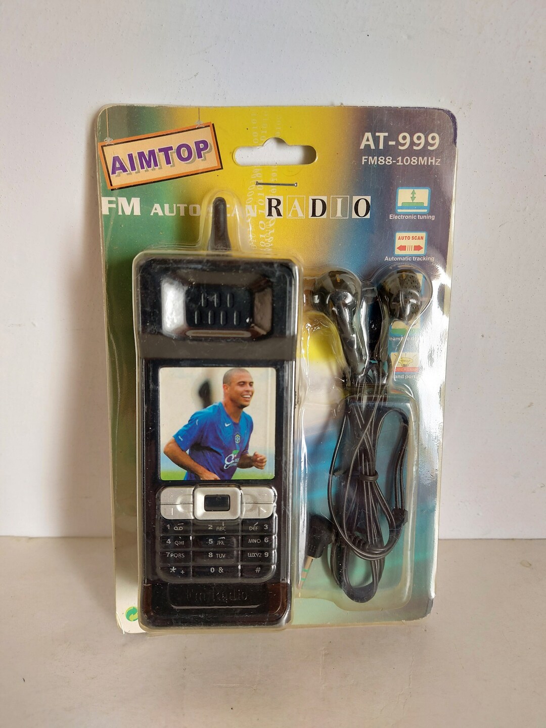 Vintage FM Radio Pocket Portable Mobile Cell Phone Shapes Soccer Player ...