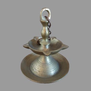 Antique Brass Hanging Diya Lamp: Indian Ethnic Oil Lamp With Chain - Etsy