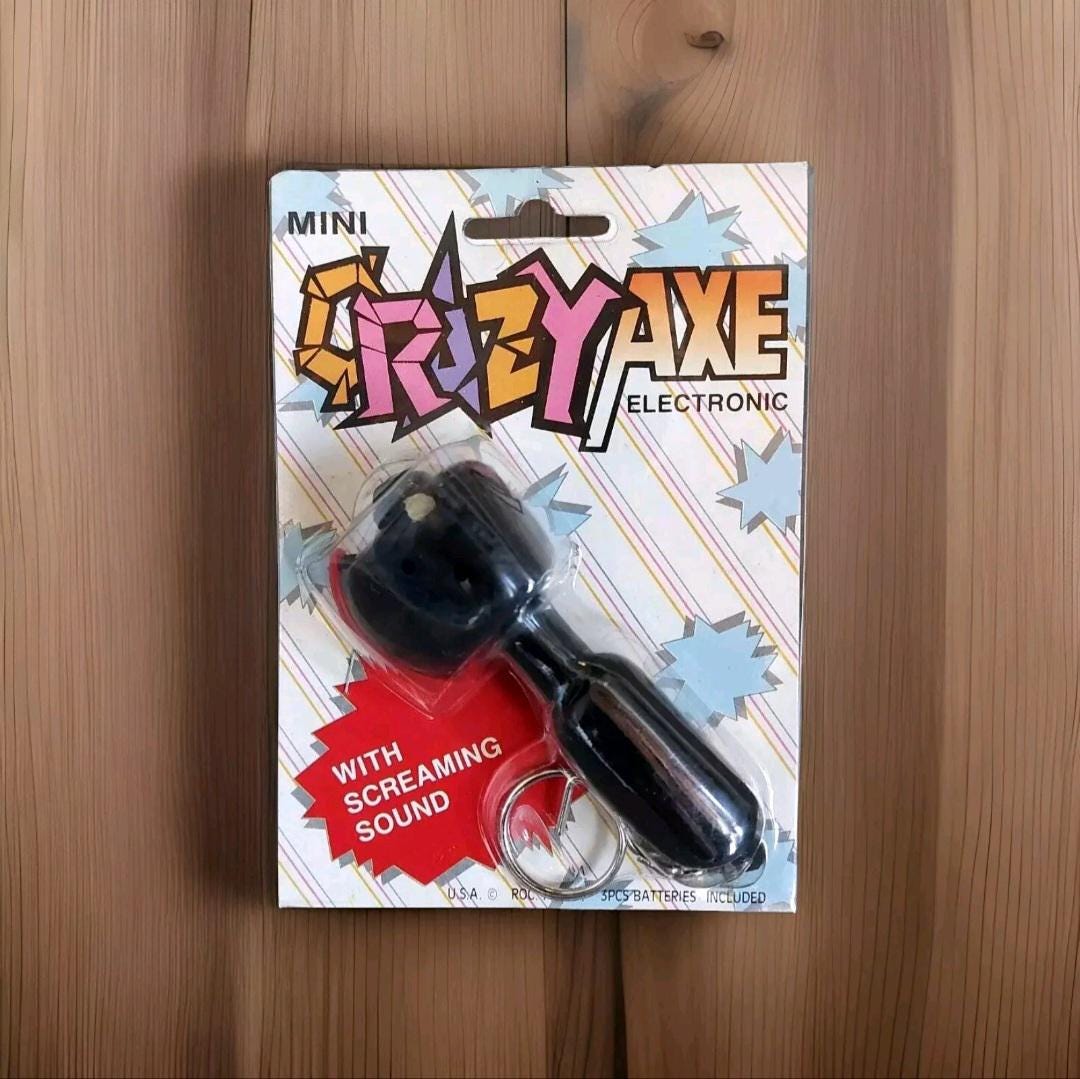 Vintage Playful Keychain Toy - Mini Crazy Axe Electronic With Screaming ...