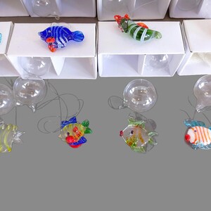 Hand Blown Floating Glass Fish Whimsical Aquarium Ornament Artistic ...