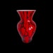 Vintage Studio Red Lava Glass Vase Handblown Cameo Style Mid-century ...