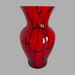 Vintage Studio Red Lava Glass Vase Handblown Cameo Style Mid-century ...