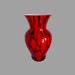 Vintage Studio Red Lava Glass Vase Handblown Cameo Style Mid-century ...