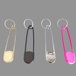 Large Safety Pin Keychain - Vintage Key Holder - Retro Bag Charm - 4 ...