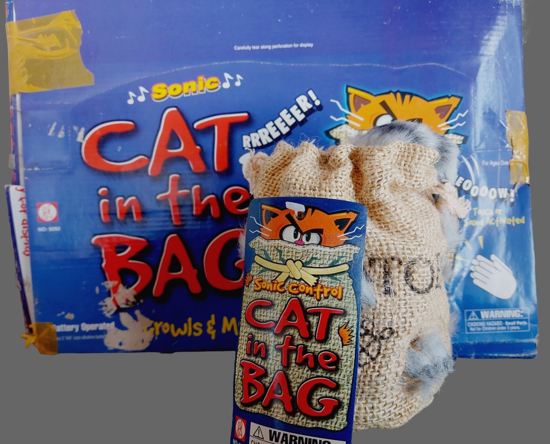 Cat in the Bag Potatoes Sack 90s Vintage Toy Meows Squeeze Shakes ...