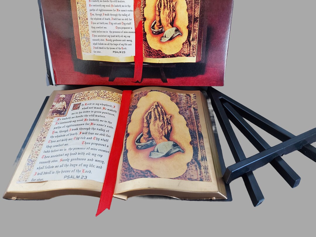 Vintage Decorative Bible Page - Psalm 23 - Praying Hands Scripture ...