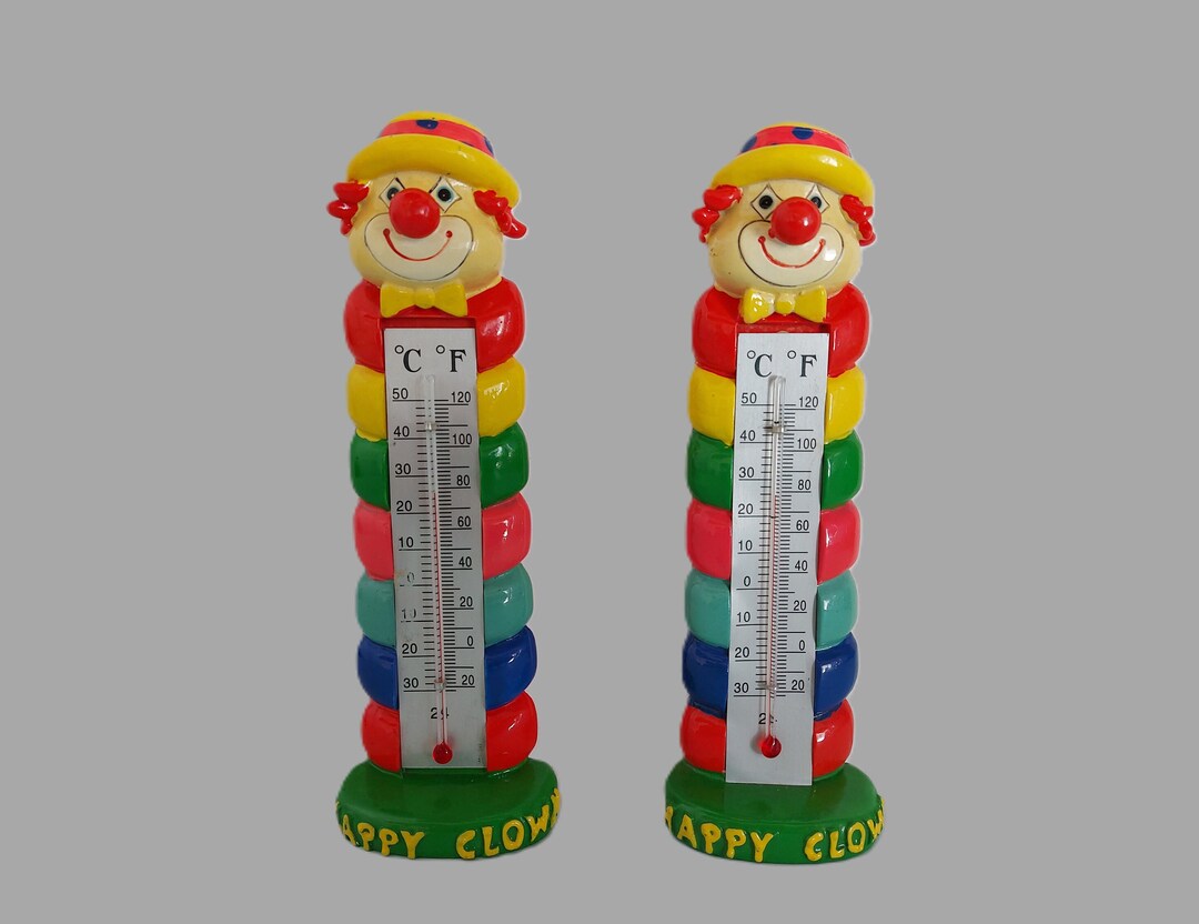 Colorful Happy Clown Indoor/outdoor Thermometer - Vintage Style ...