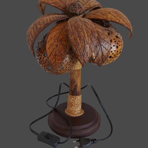 Vintage Coconut Shell Table Lamp Home Decor Unique Novelty - Etsy