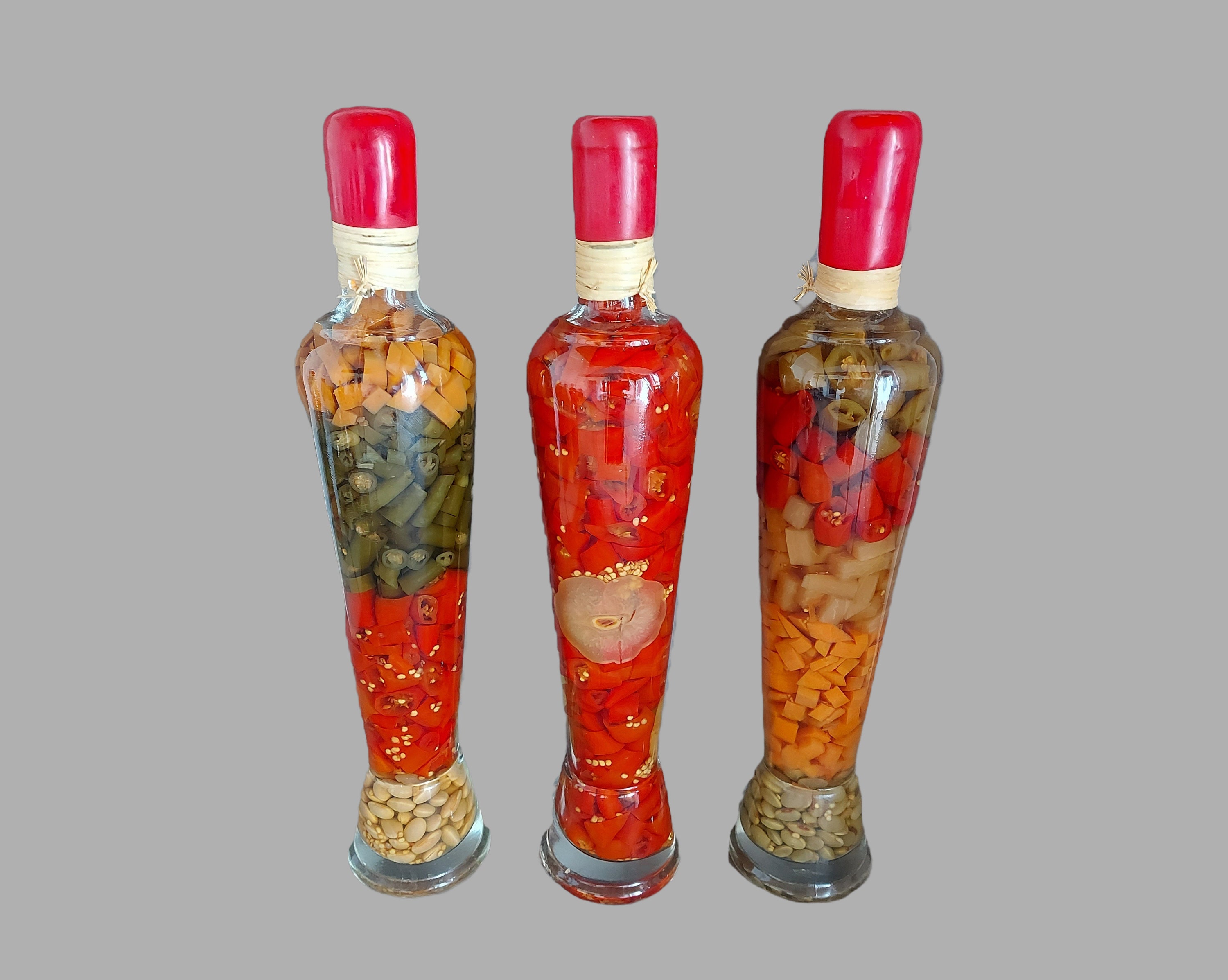 Handcrafted Decorative Vegetable Bottles: Vintage Kitchen Decor - Etsy