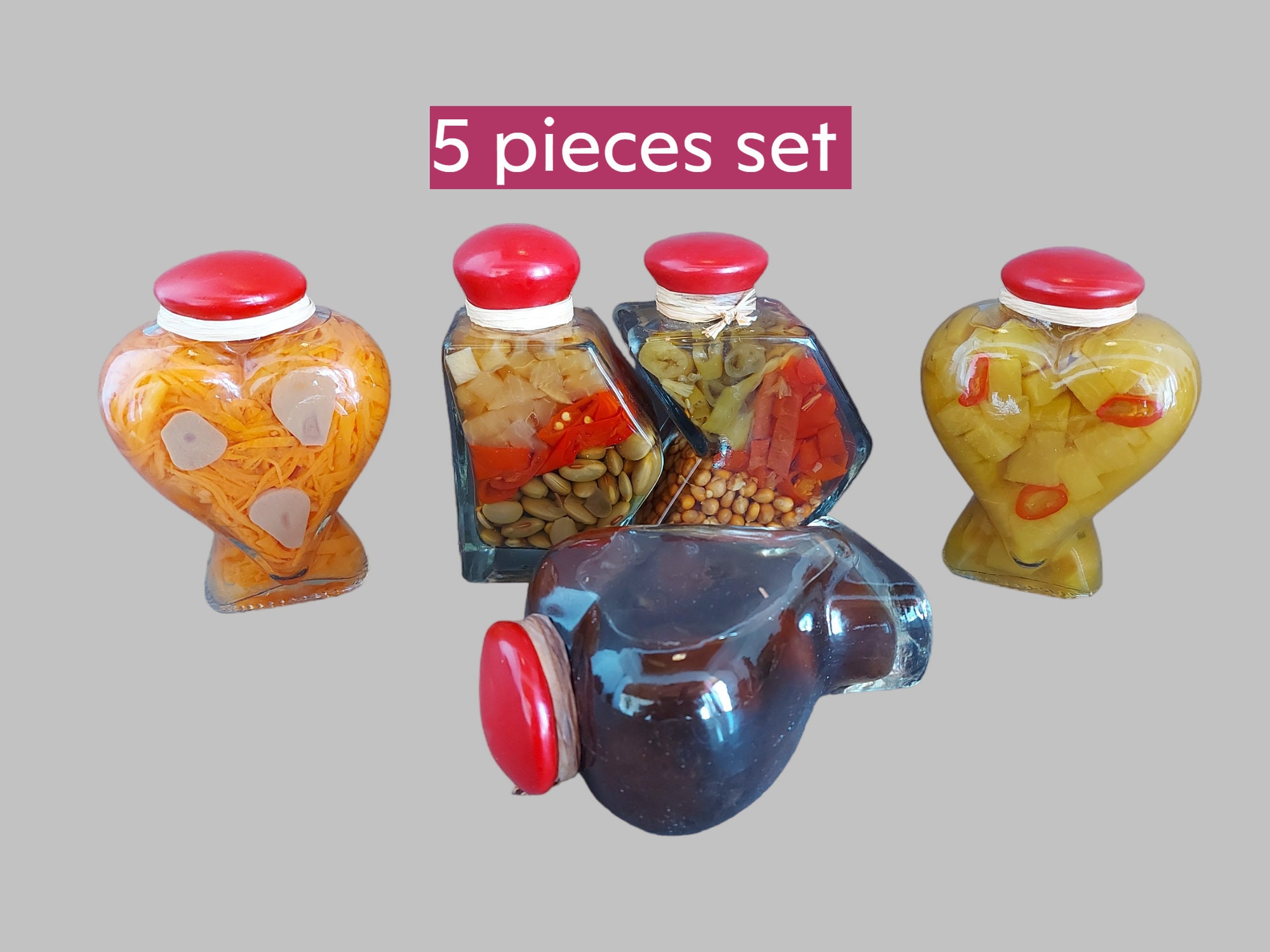 Handcrafted Decorative Vegetable Bottles: Vintage Kitchen Decor - Etsy