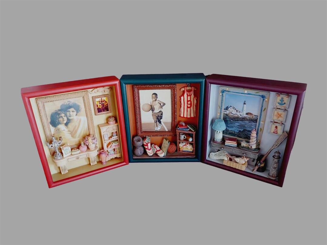 Retro Shadow Box Diorama - Miniature Room Frame 3D Art Dollhouse ...