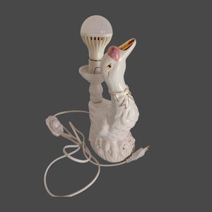 Whimsical Vintage Ceramic Goose Table Lamp - Perfect Nursery or Home ...