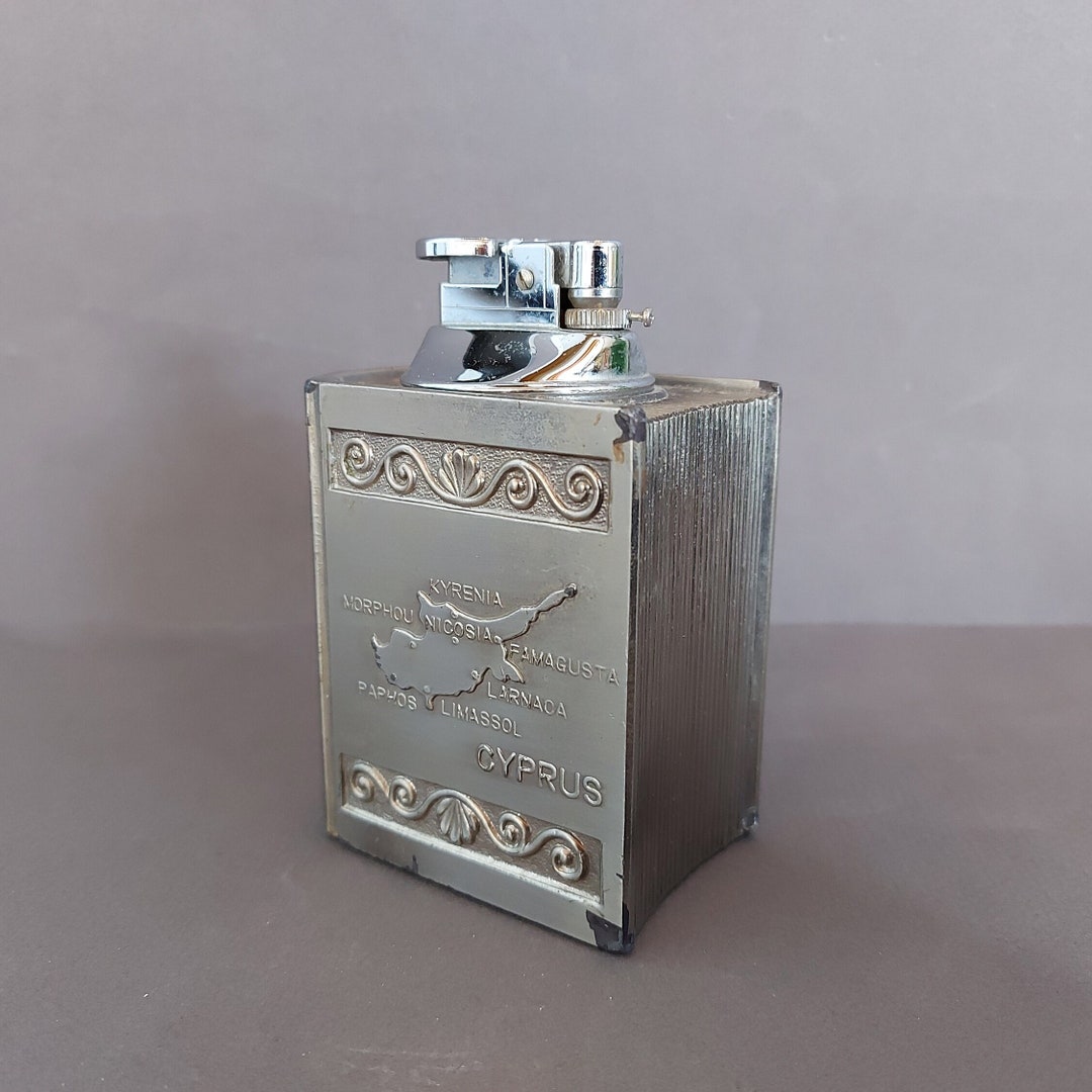 Table Top Metal Lighter Vintage Mid-century Book Shape Refilable ...