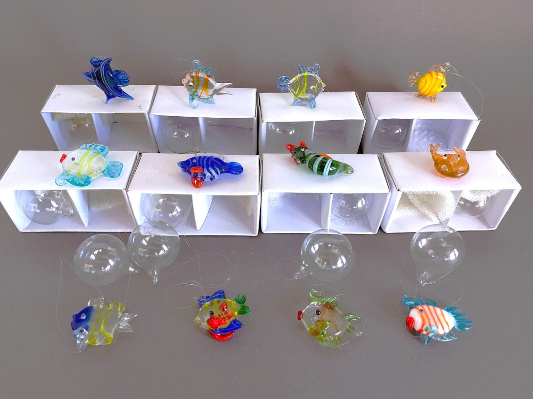 Hand Blown Floating Glass Fish Whimsical Aquarium Ornament Artistic ...