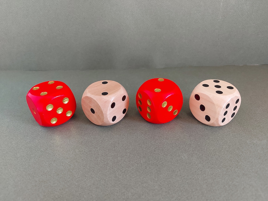 Decorative Large Wooden Dice 4cm Hand Crafted Dices Paper Weight Casino ...