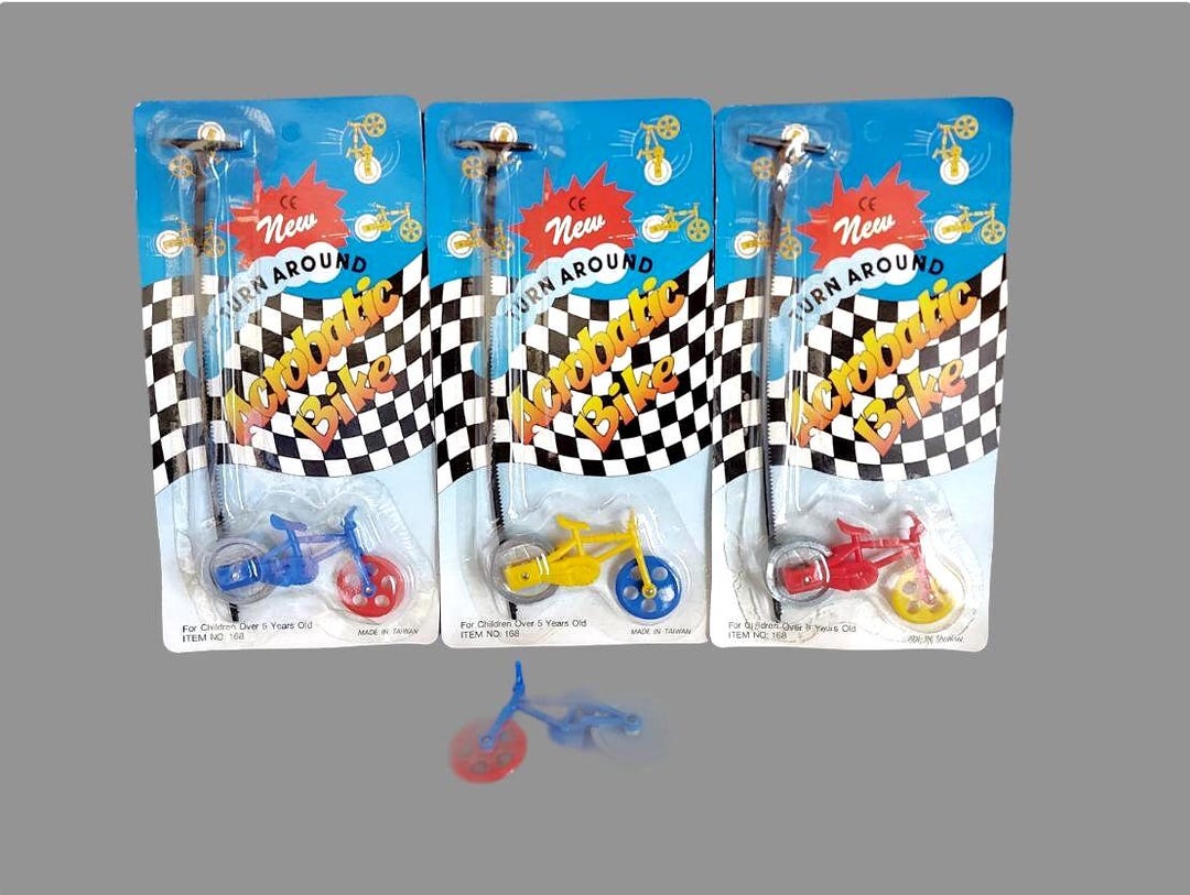 Vintage Pull Cord Bicycle Toy - Collectible Retro Ripcord Bike - Unique ...