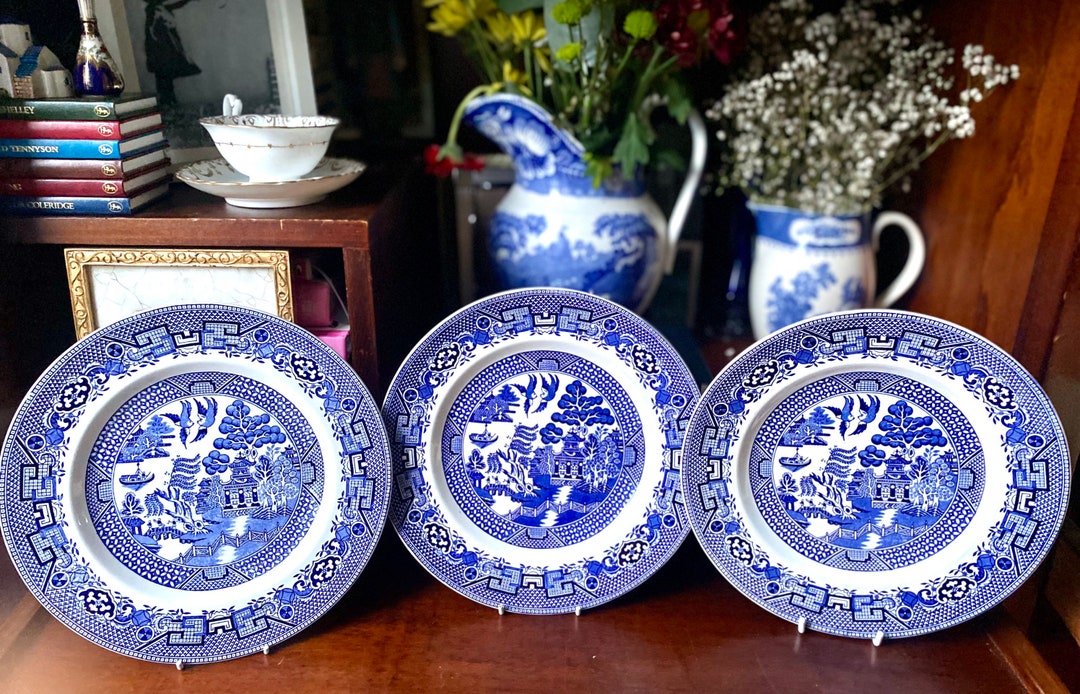 Swinnertons Chinoiserie Dinner Plates: Staffordshire Old Willow Set of ...