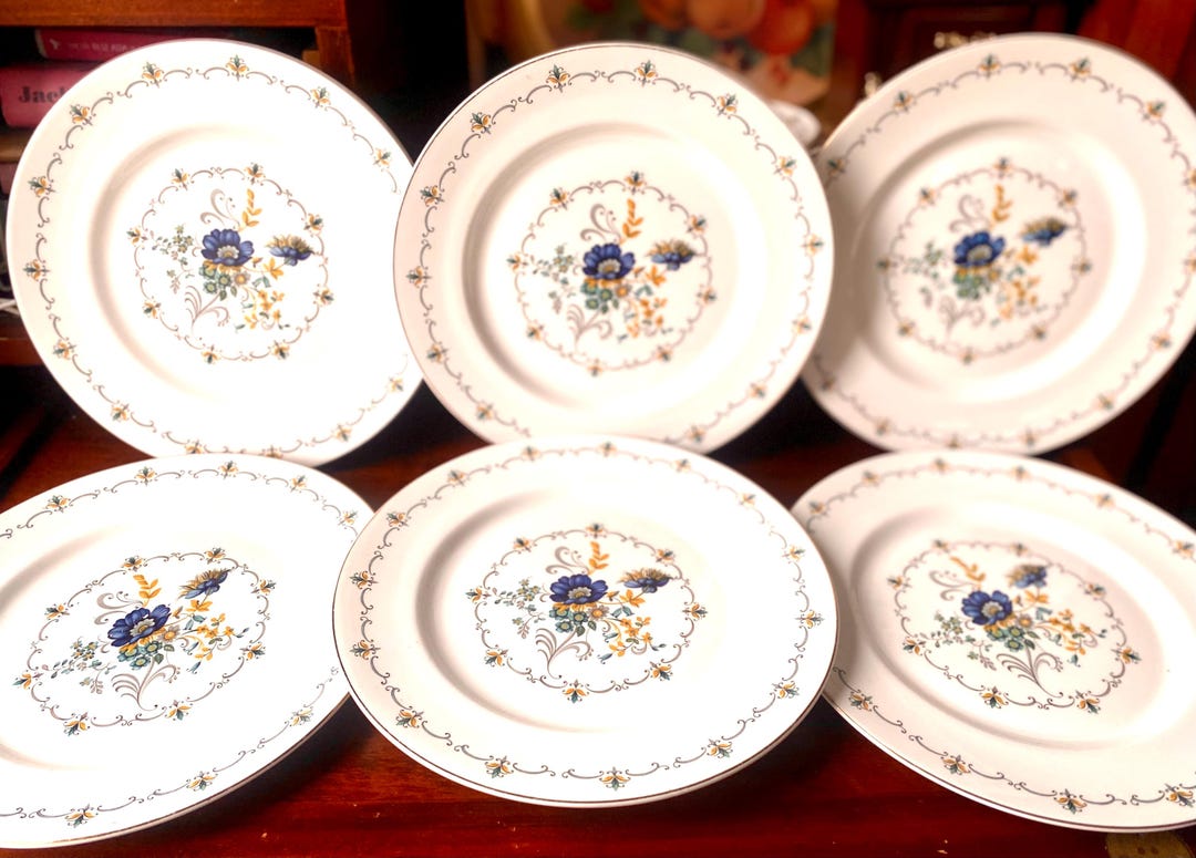 Elegant Vintage Argyle Bone China Dinner Plates X 6 - Etsy