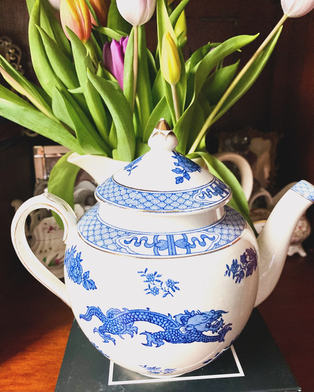 Spectacular Antique Booths China Dragon Transferware Teapot - Imperfect ...