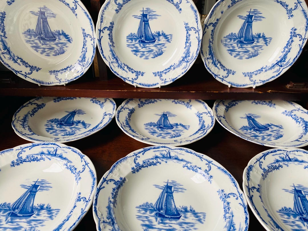 Majestic Antique F Winkle & Co Delph Pasta Bowls Set - Etsy