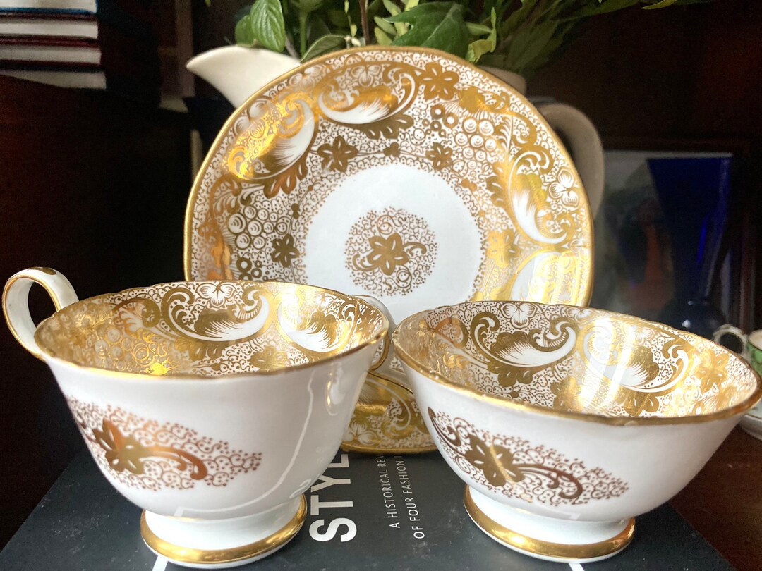Antique C1830 Minton Rococo Revival Fine Porcelain Trio Set - Etsy