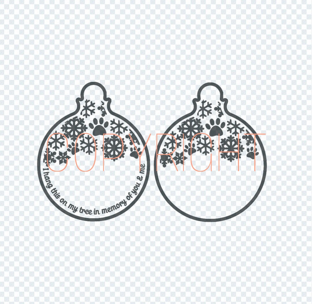 Pet Snowflake Paw Print SVG Memorial Cut File for Flat Acrylic - Etsy