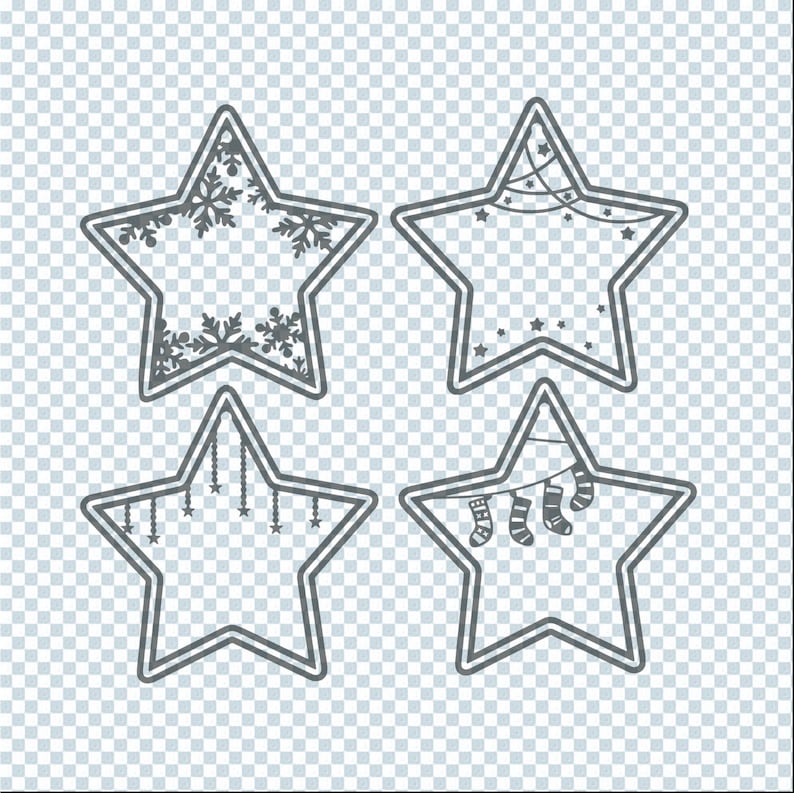 Christmas Star X4 SVG Cut File Bundle Dxf Jpg Png Svg - Etsy