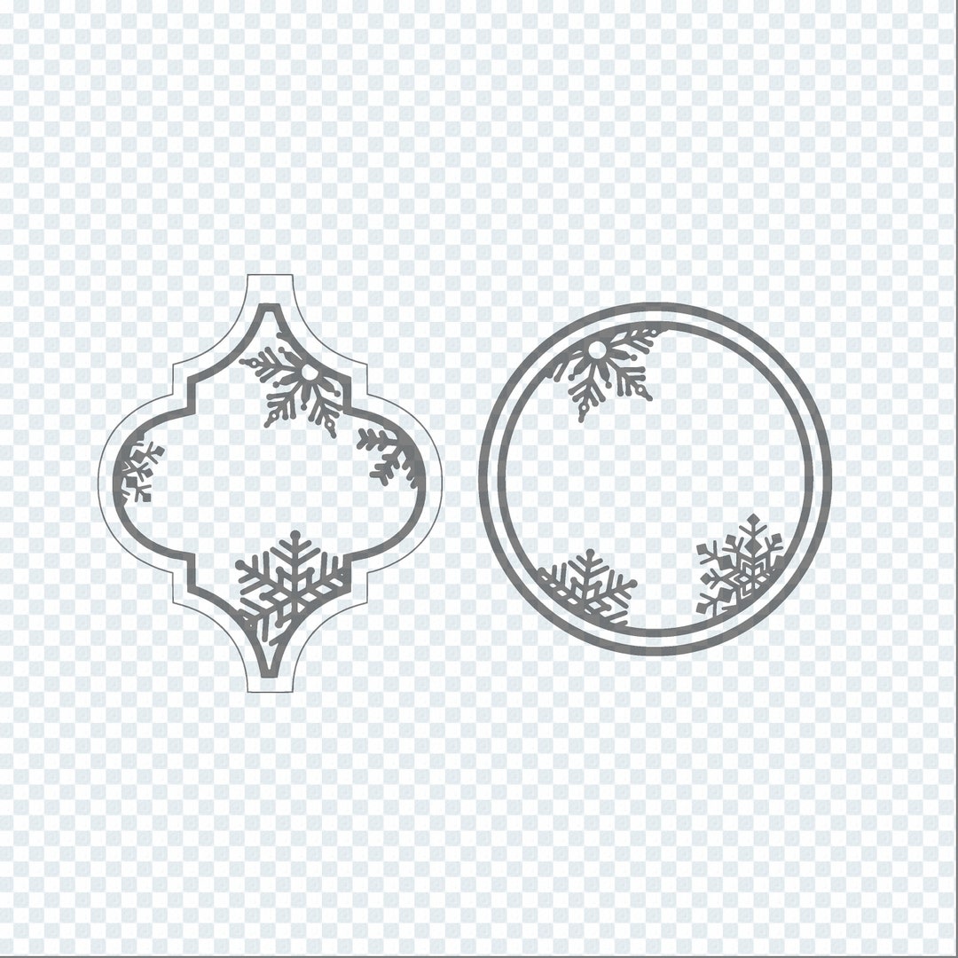 Christmas Snowflake Border SVG Cut File Round Circle - Etsy
