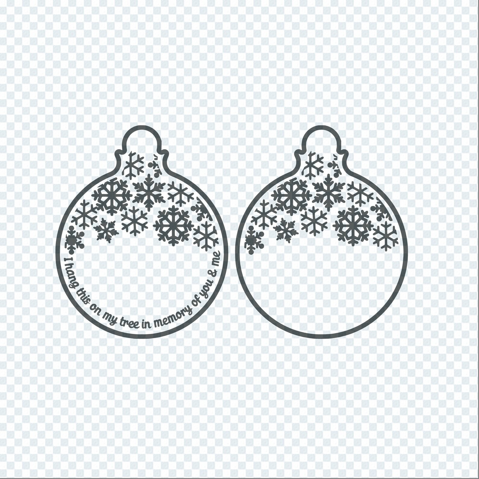 Snowflake SVG Memorial Cut File for Flat Acrylic Bauble - Etsy
