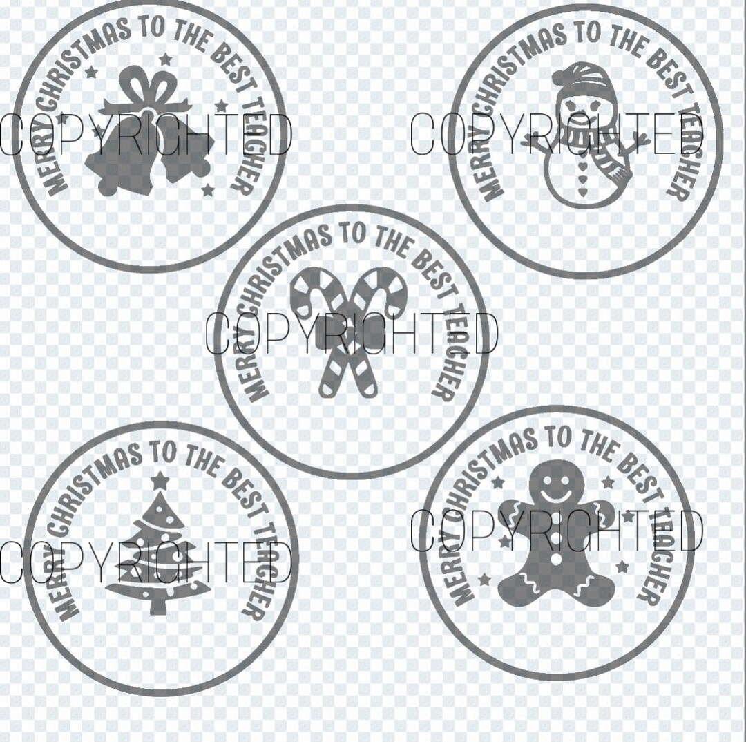 Best Teacher Gift Christmas SVG Cut File Bundle for Flat Acrylic Bauble ...