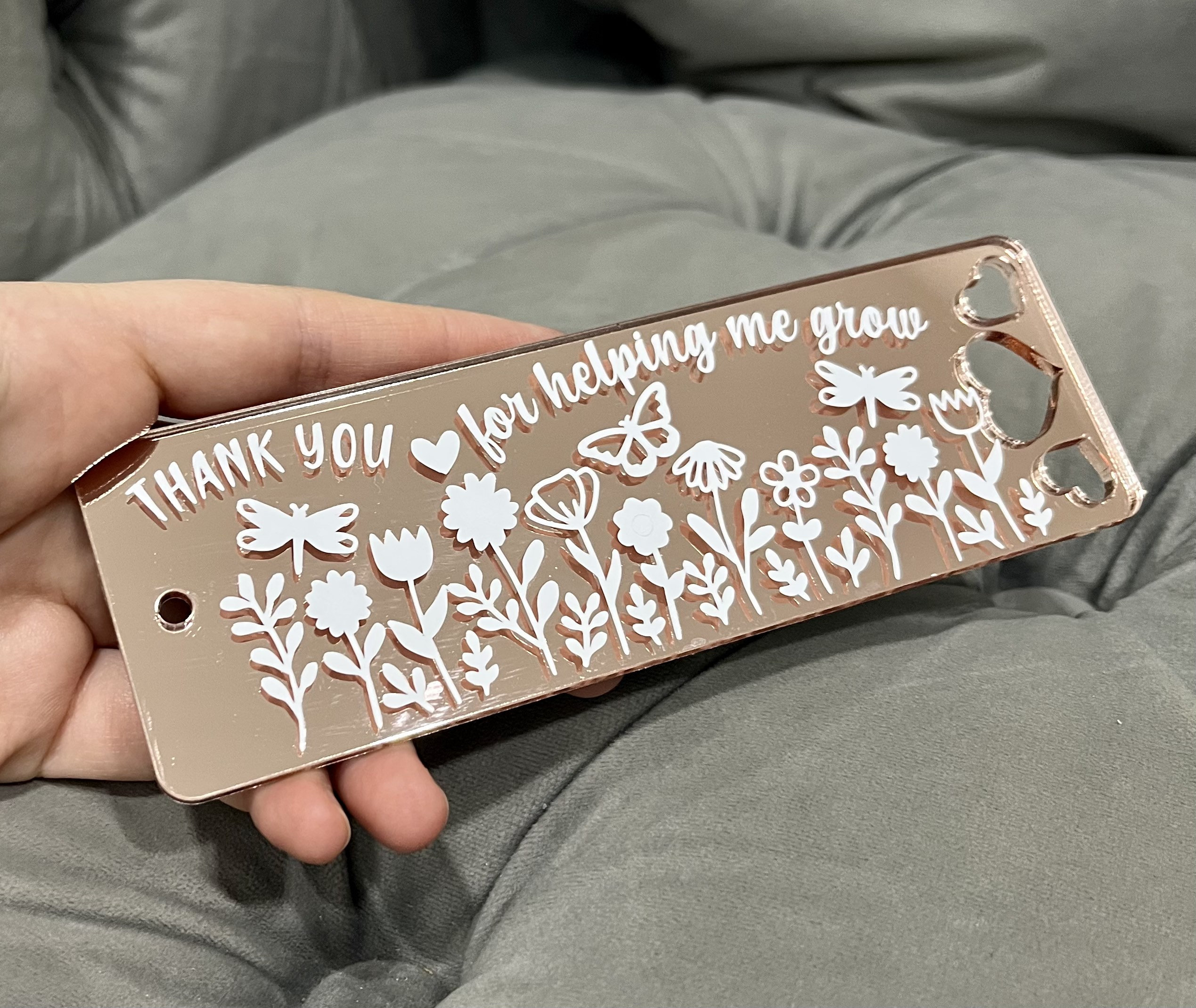 Thank You Teacher Bookmark Gift Teacher Appreciation Flower - Etsy