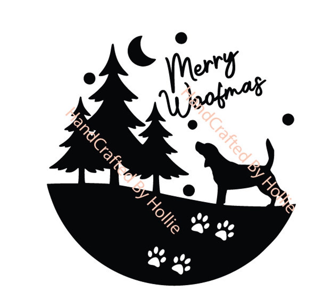 Beagle Dog Snow Scene, Svg Design for Christmas Bauble, Cut File for ...